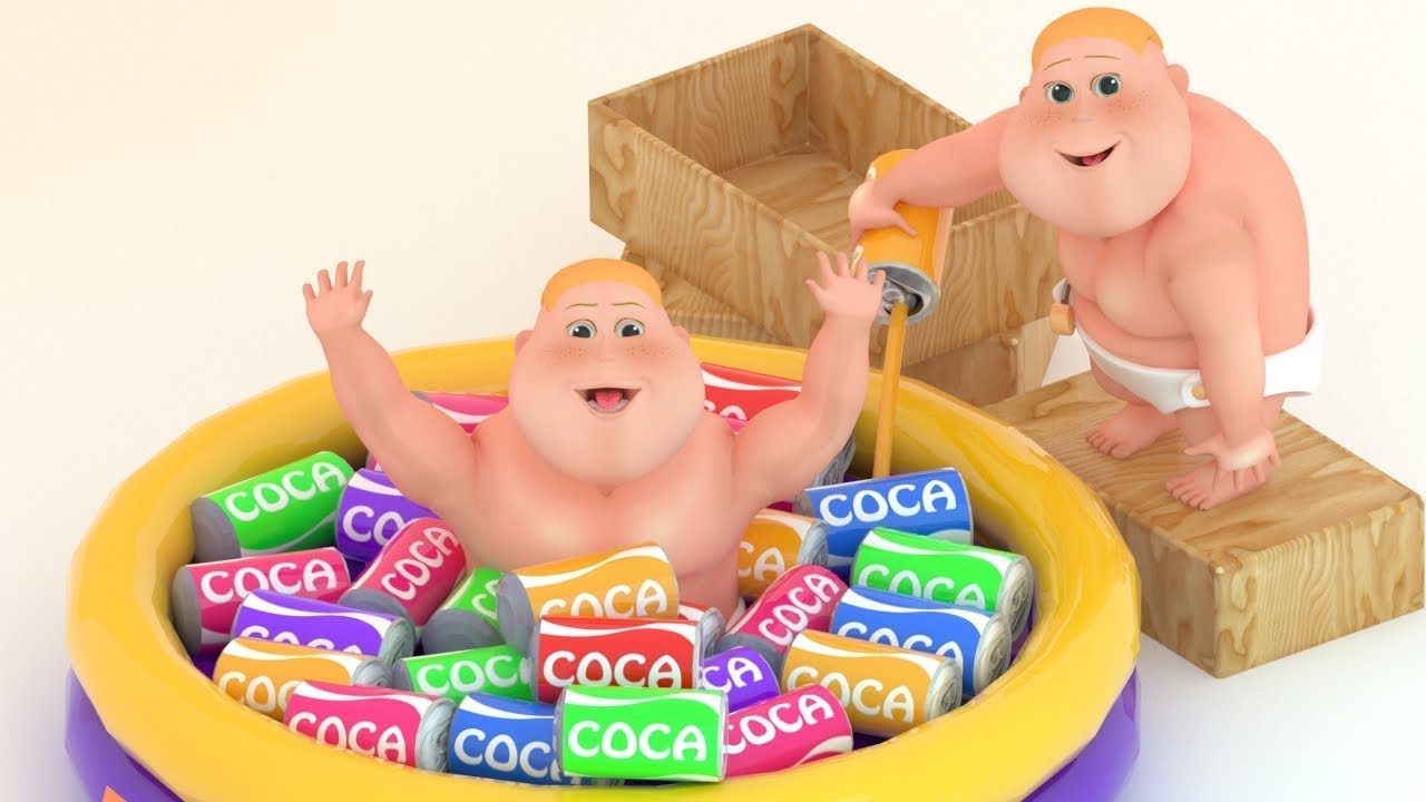 Bad Baby Crying & Learn Colors with Coca Cola - Coca Cola Bath - 3D ...