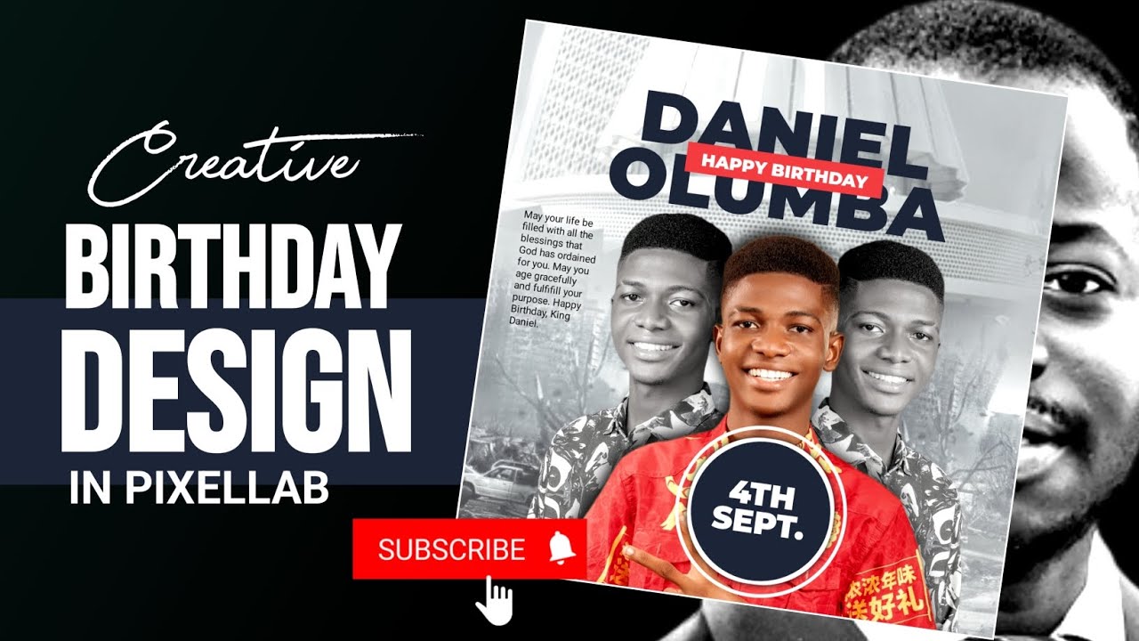 Birthday Design in Pixellab - YouTube