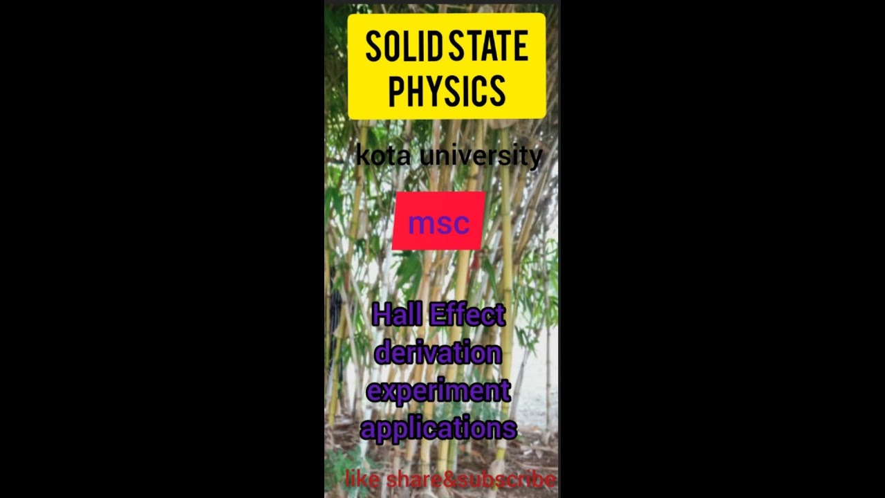 Hall Effect (solid state physics)bsc,msc,all universities exam - YouTube