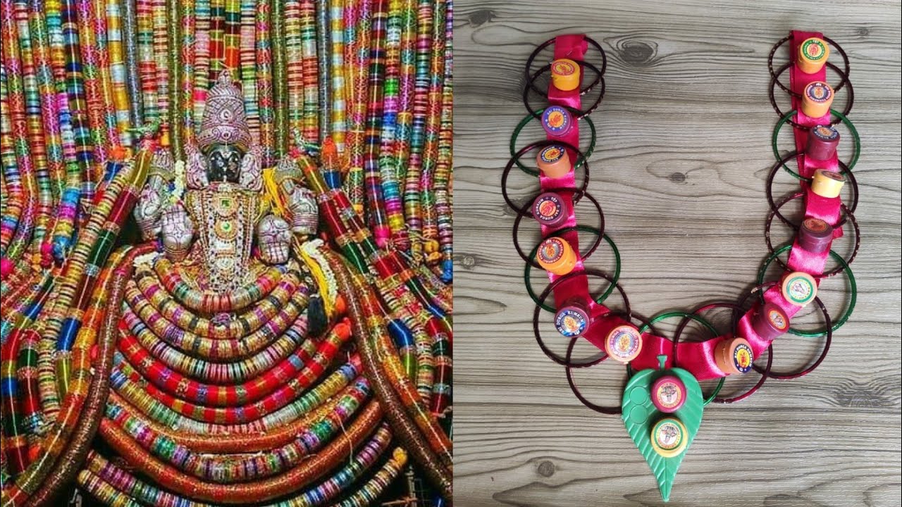 Aadi poiram valayal Malai in Tamil | Bangle Garland making | DIY Bangle ...