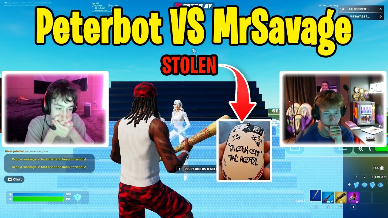 Peterbot 1V1 Buildfights MrSavage & Talks About His Mouse Being Stolen ...