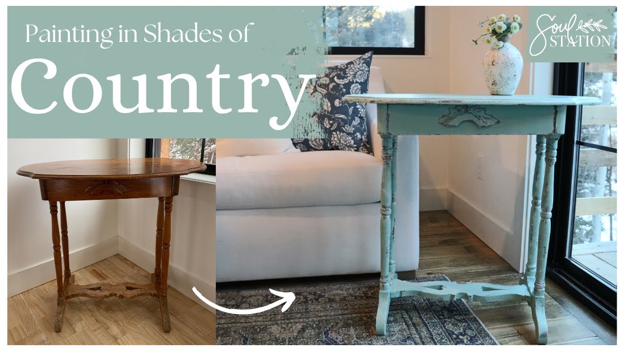 Easy DIY Side Table Makeover ~ Mixing paint for the perfect color! 🌿 ...