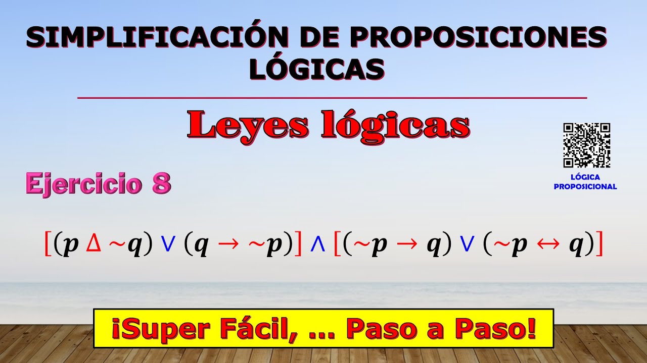 Como simplificar proposiciones lógicas – Leyes de simplificación de proposiciones - Ejercicio 8 ...