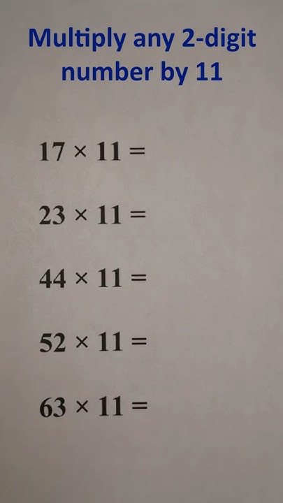 Multiply any 2-digit number by 11 #infomaths - YouTube