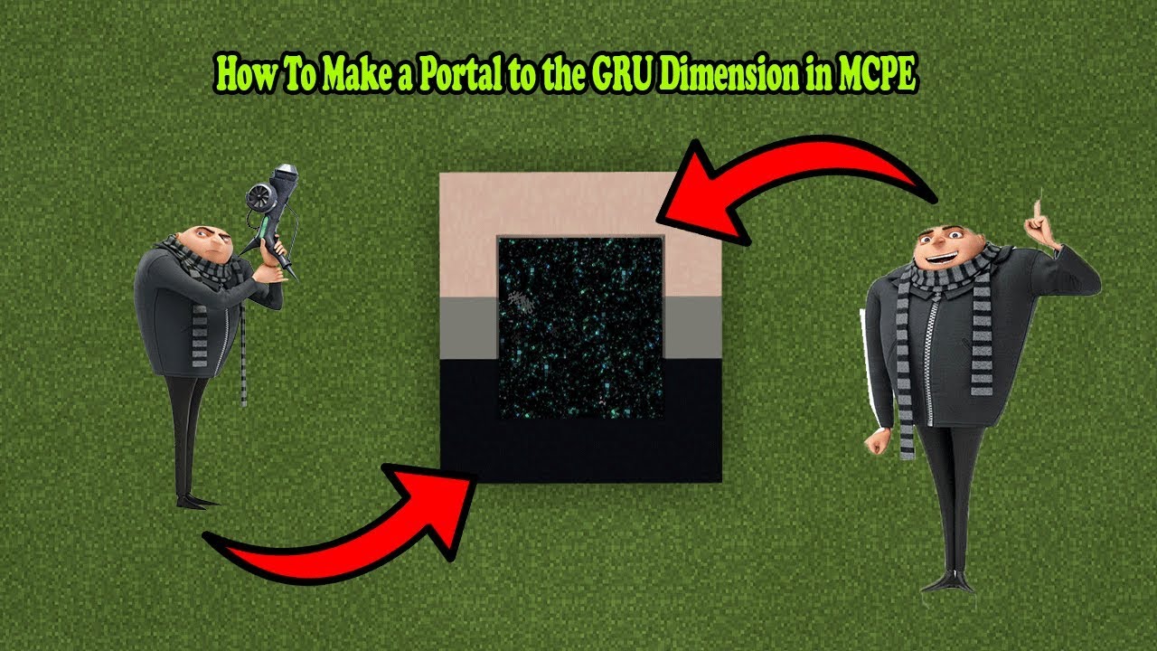 How To Make a Portal to the GRU Dimension in MCPE (Minecraft PE) - YouTube