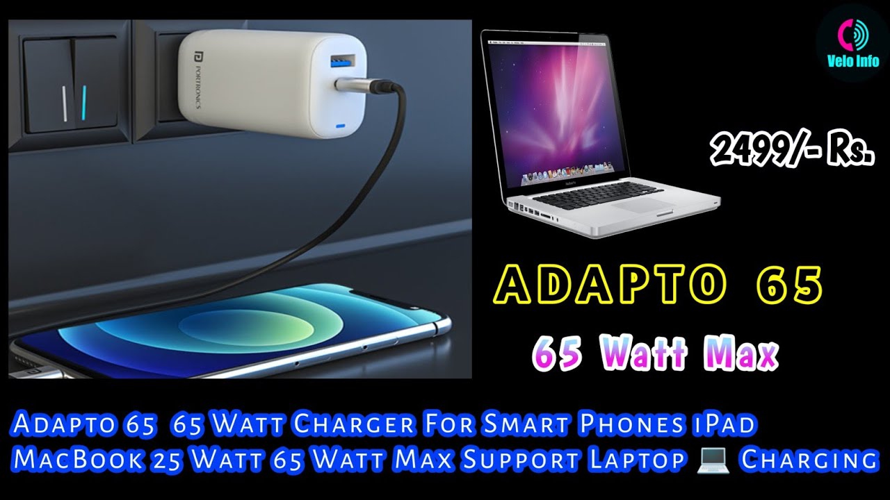 Adapto 65 Smart Phone ipad MacBook Air Ultrabook Laptop Charger 65 Watt ...