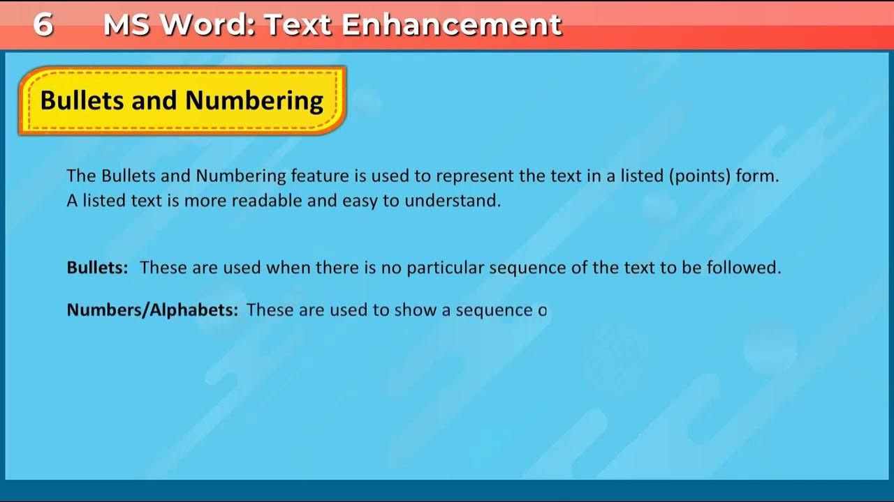 BULLETS AND NUMBERING IN MS WORD - YouTube
