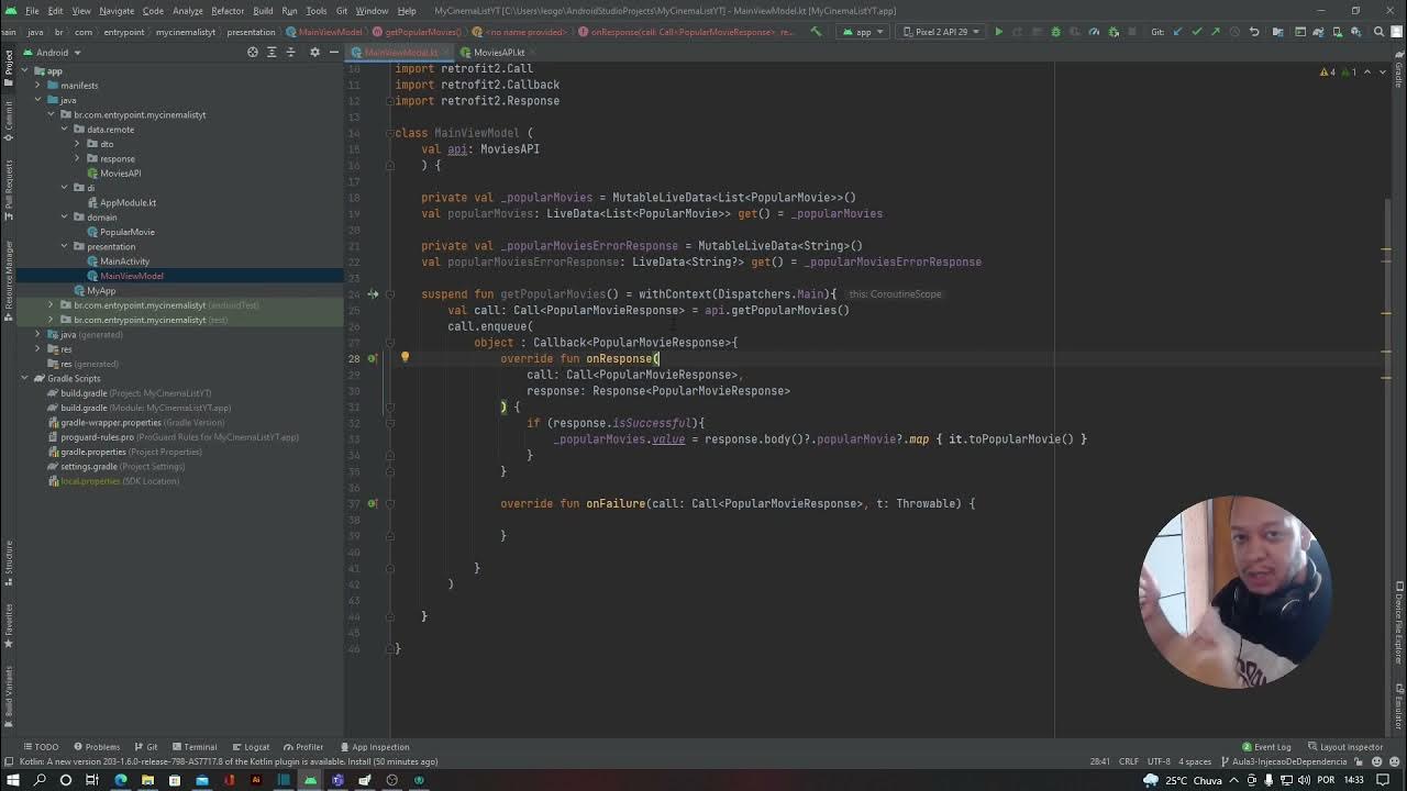 Implementação da ViewModel e chamada da API - Clean Architecture ...