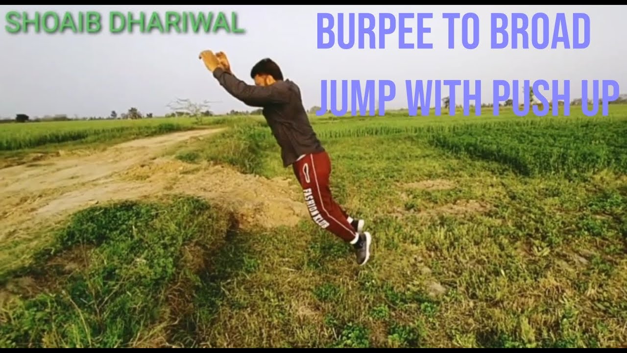 BURPEE TO BROAD JUMP WITH PUSH UP #pushups #fitness #workout - YouTube