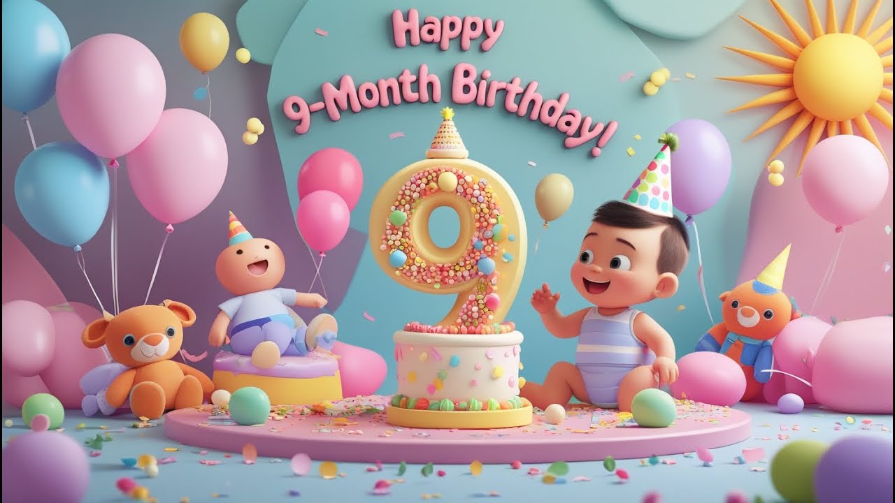 🎂 Happy 9-Month Birthday Song for Baby | Cute Milestone Song for 9 ...