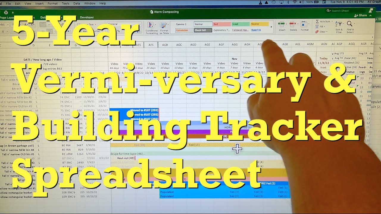Worm farm tracking spreadsheet & 5-year Vermi-versary - vermicompost ...