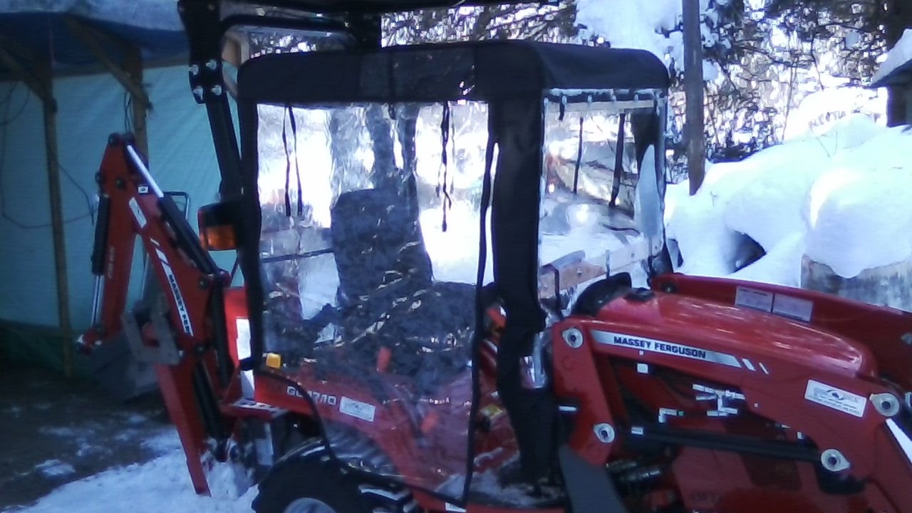 Massey Ferguson GC1710 install a a&i canopy , led light and cab. - YouTube