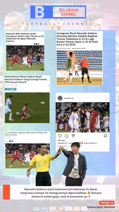 Nasrullah Kabirov wasit kontroversial Qatar Vs Indonesia di serang netizen Indonesia ‼️ - YouTube