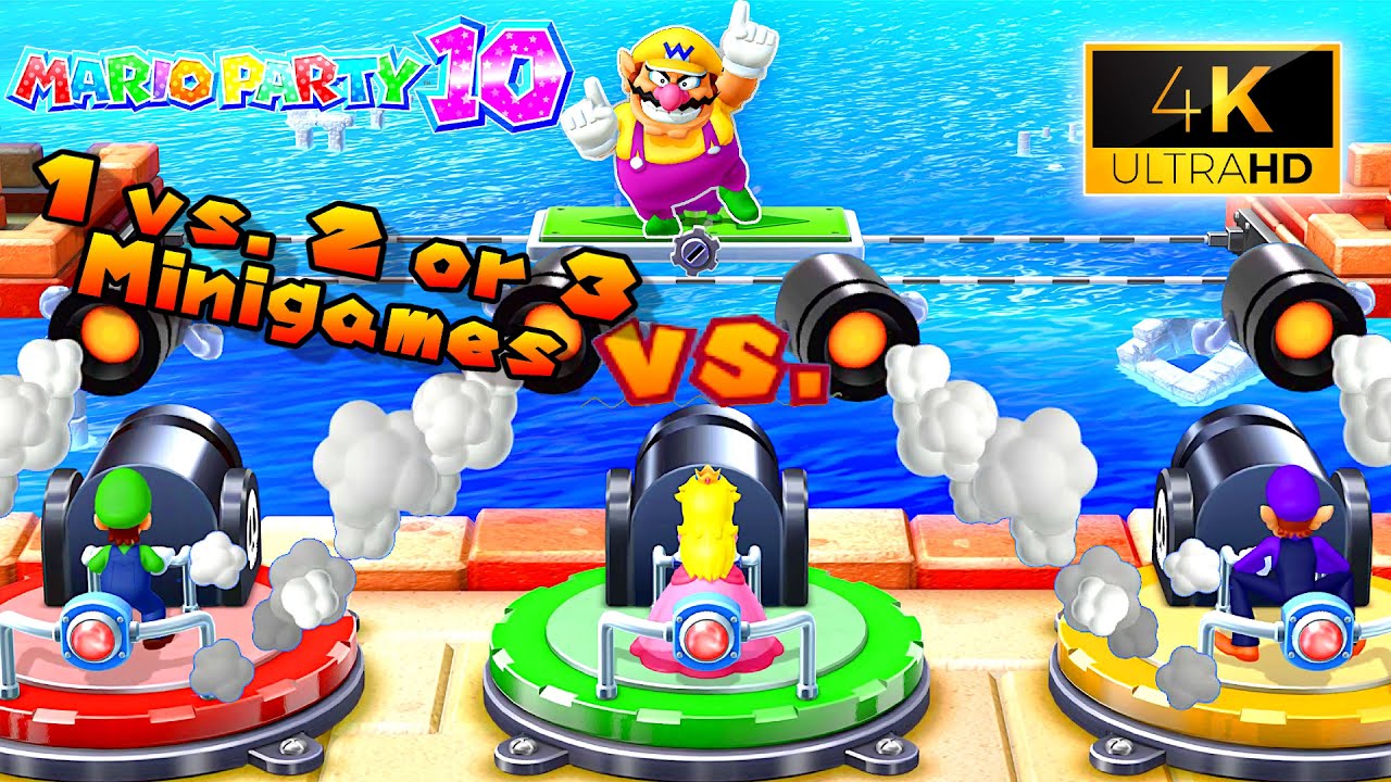 Mario Party 10 | All 1 vs. 2 or 3 Minigames [Crispy 4K] - (Master ...