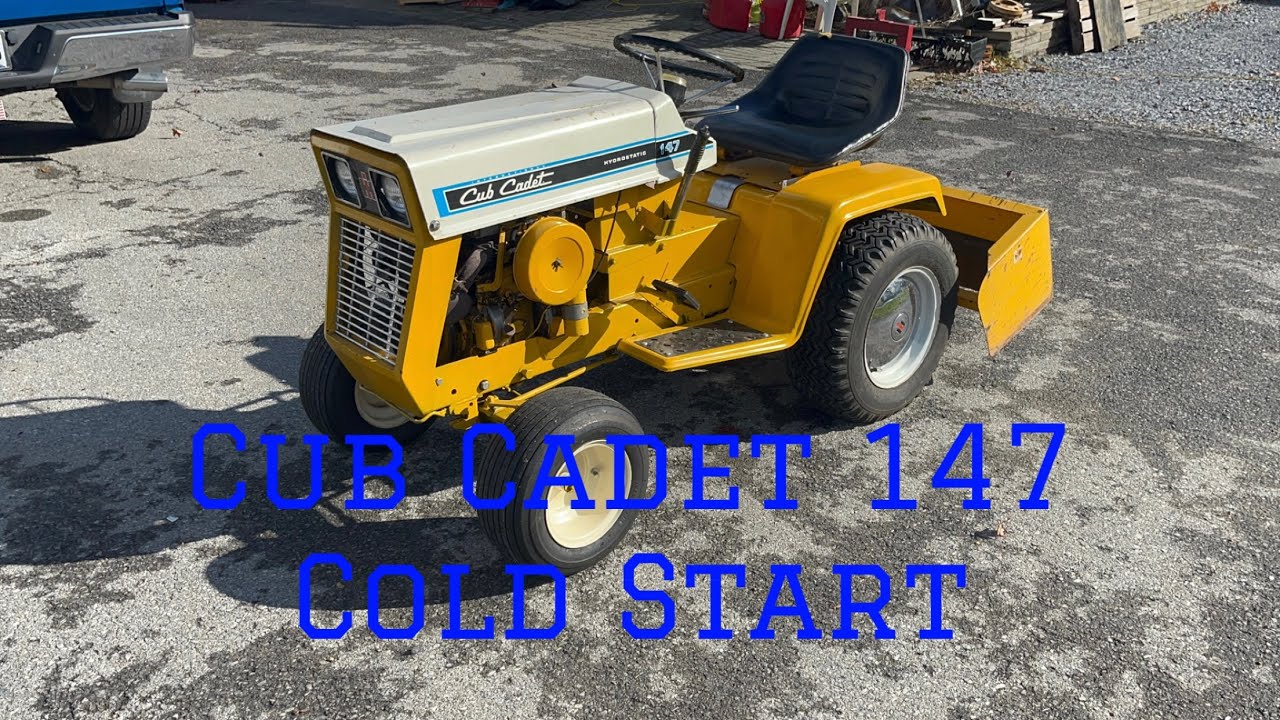 1970 Cub Cadet 147 Cold Start & Drive - YouTube