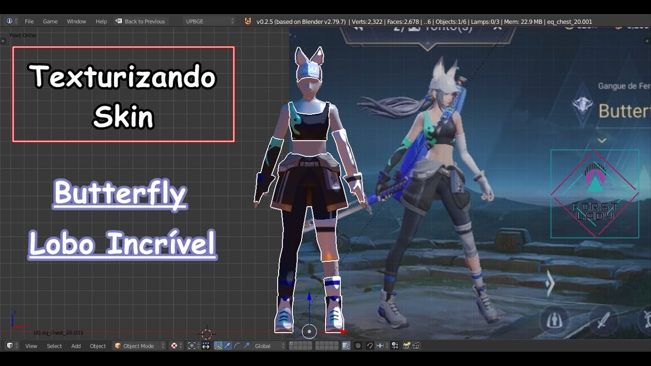 Timelapse - texturizando skin (Butterfly - Lobo Incrível - AOV) - YouTube