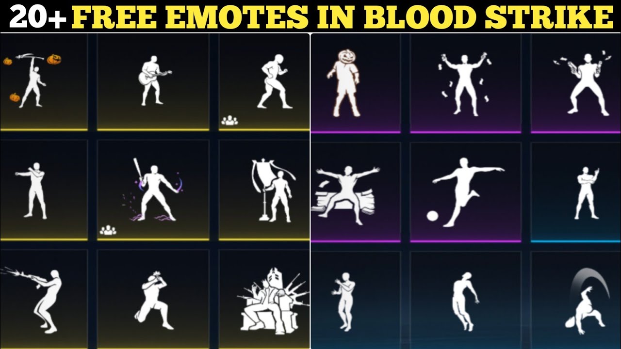 BLOOD STRIKE ALL FREE EMOTES IN 2024–2025 | Previous All Free Emote ...