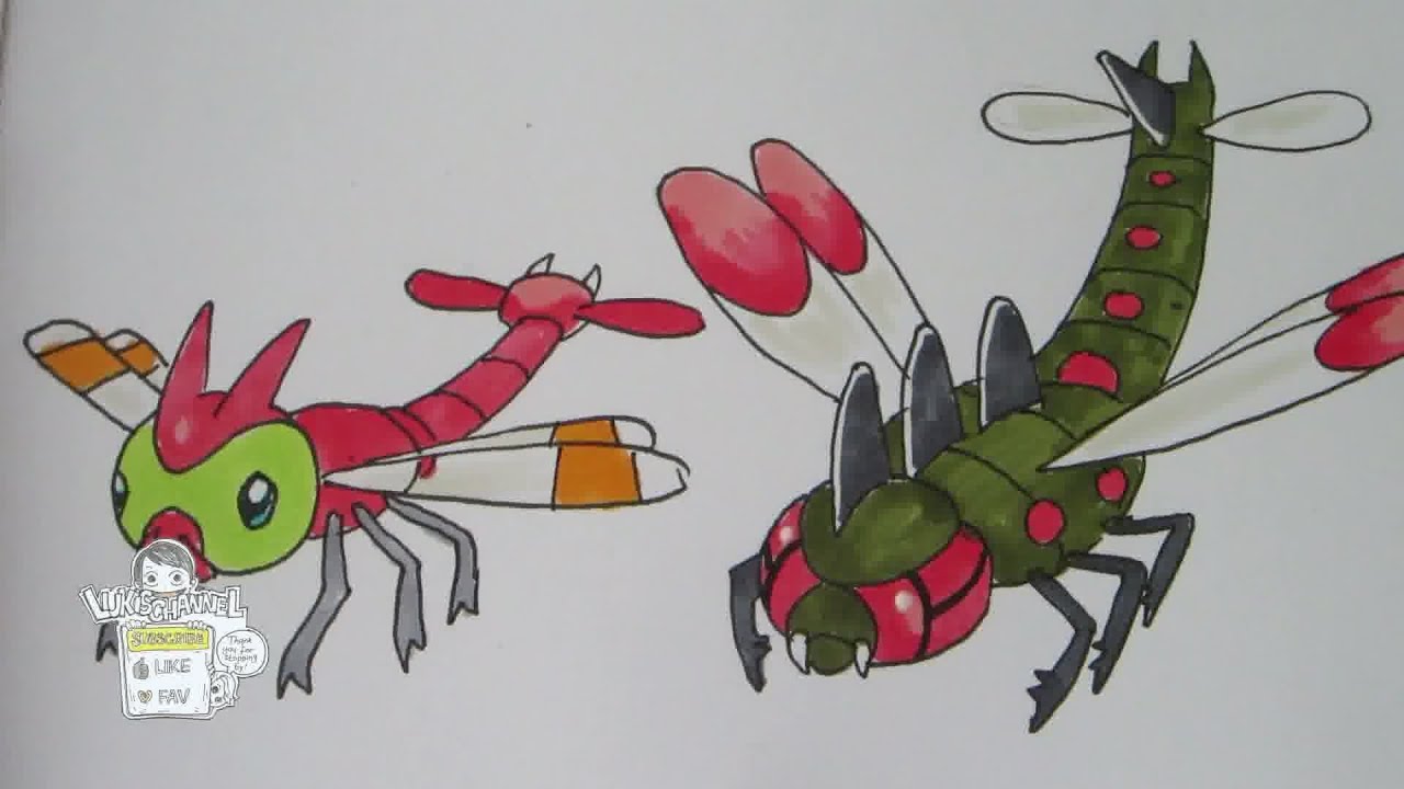 How to draw Pokemon: No.193 Yanma, No.469 Yanmega - YouTube