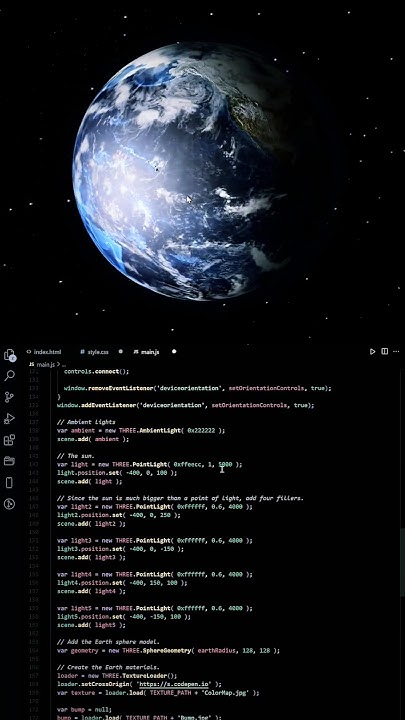 3D Earth (JS, CSS & HTML🧑‍💻) #coding #programming #2024 #cssanimations #webdevelopment #webdev # ...