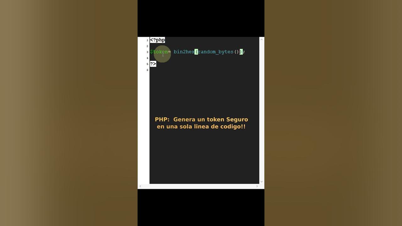 PHP: generar un token seguro en una linea de codigo #php #programacion #strings - YouTube