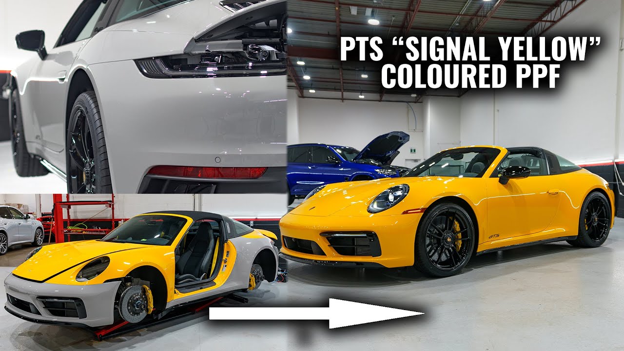 PTS "Signal Yellow" Coloured PPF: Porsche 911 Targa 4GTS - YouTube
