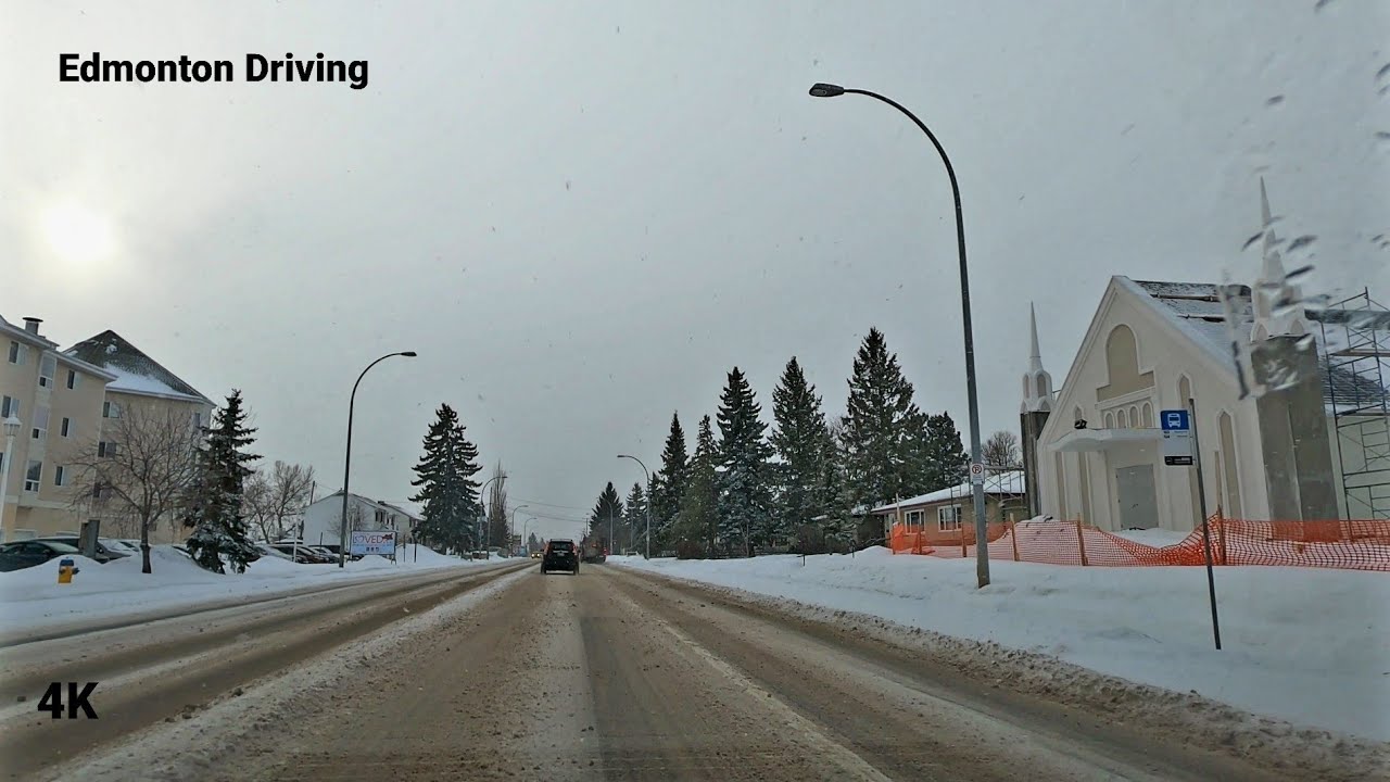 Winter Driving - Snow Fall again in Edmonton, AB, Canada - YouTube