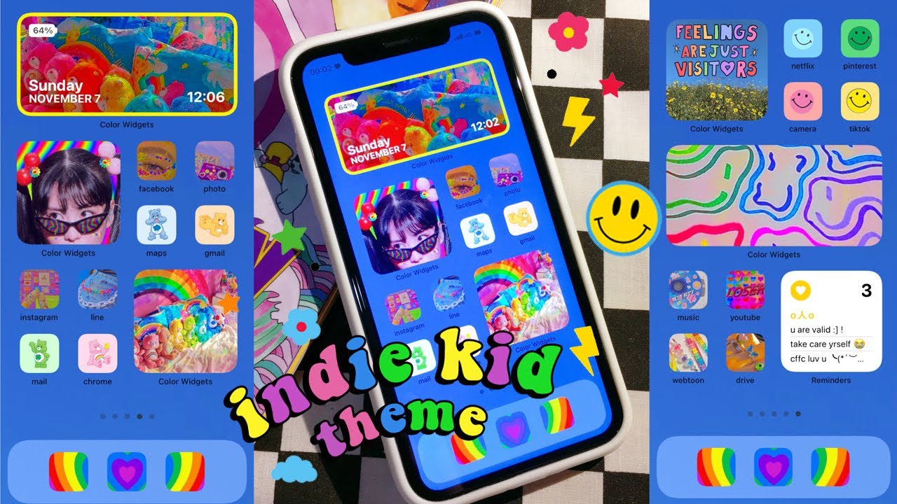 customize your iphone 🦋 (indie kid theme) ios15 🌈| how to have an ...