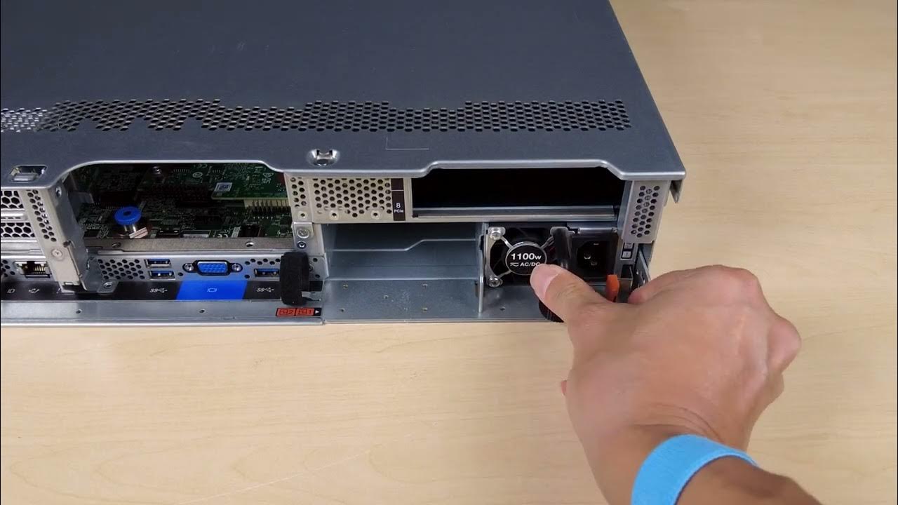 Lenovo ThinkSystem SR650 V3 installing a power supply unit - YouTube