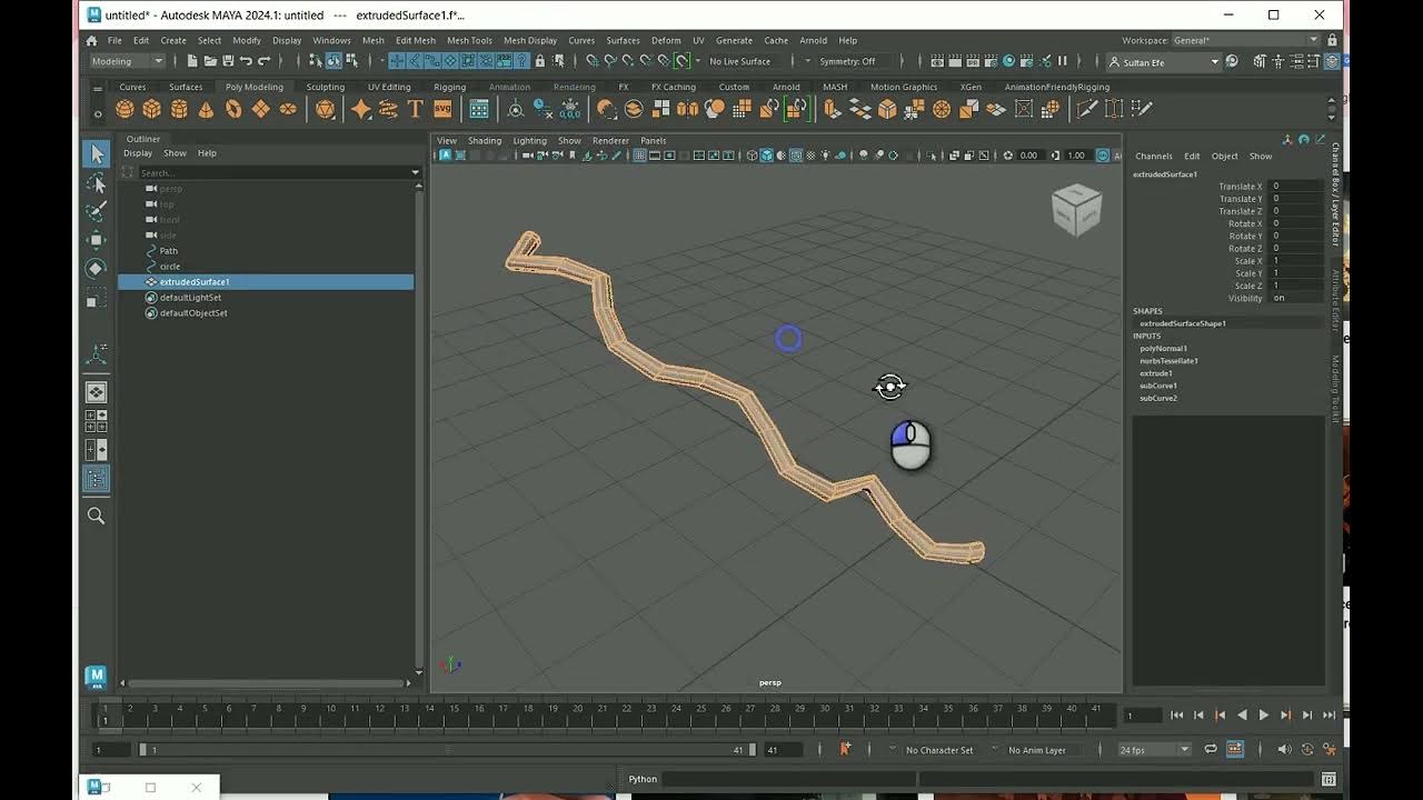 Animating an Extrusion Along a Path - YouTube
