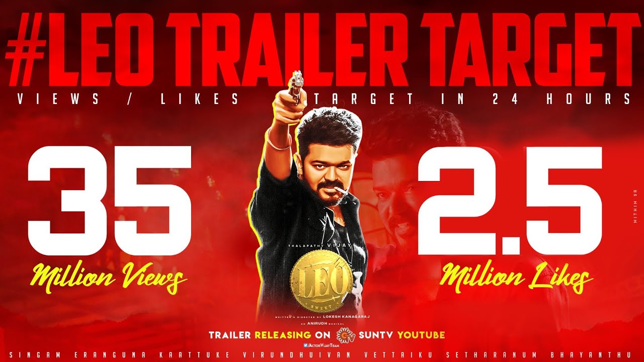 Leo trailer | Target 35 million | 2.5 million likes 💥 - YouTube
