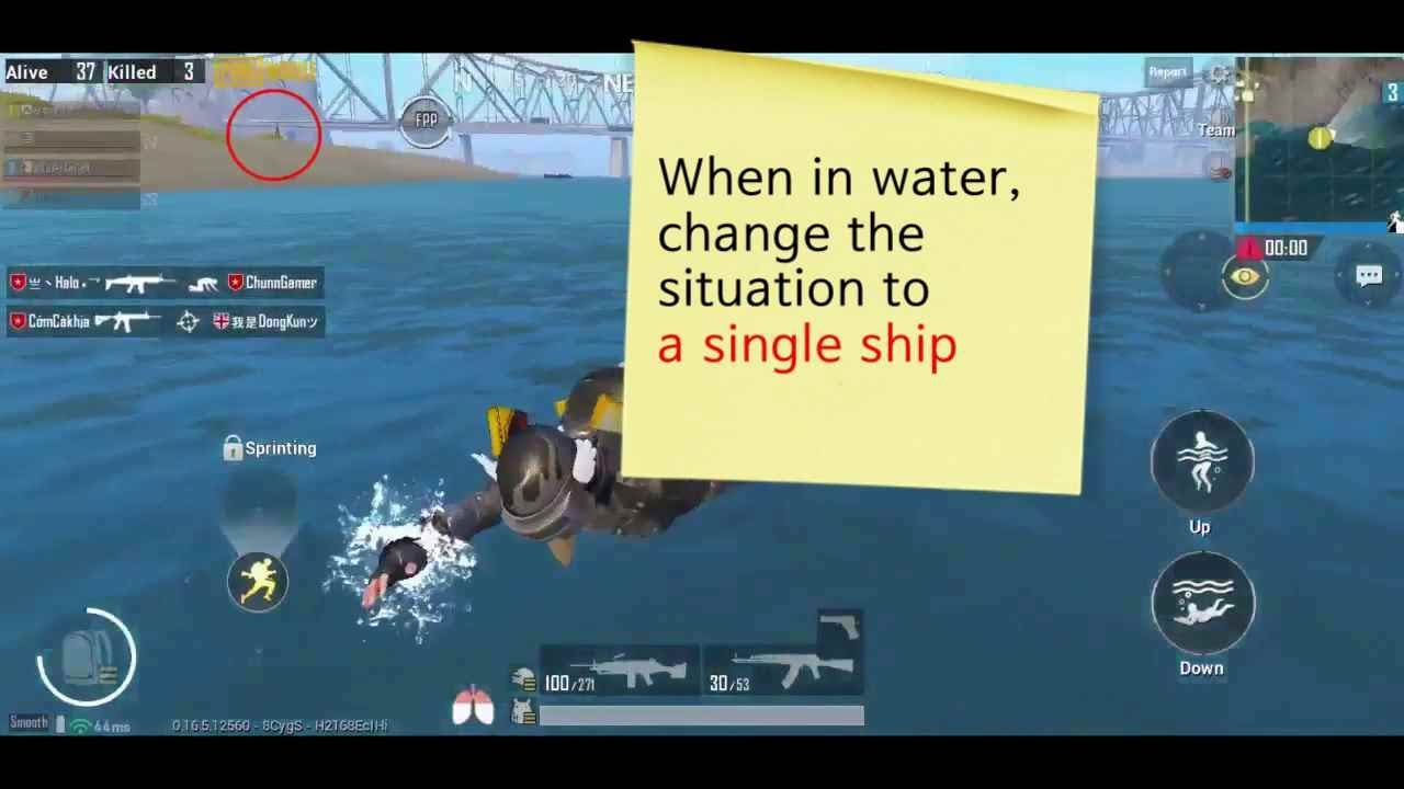 [PUBG M] When in water, change the situation to a single ship | Battle ...