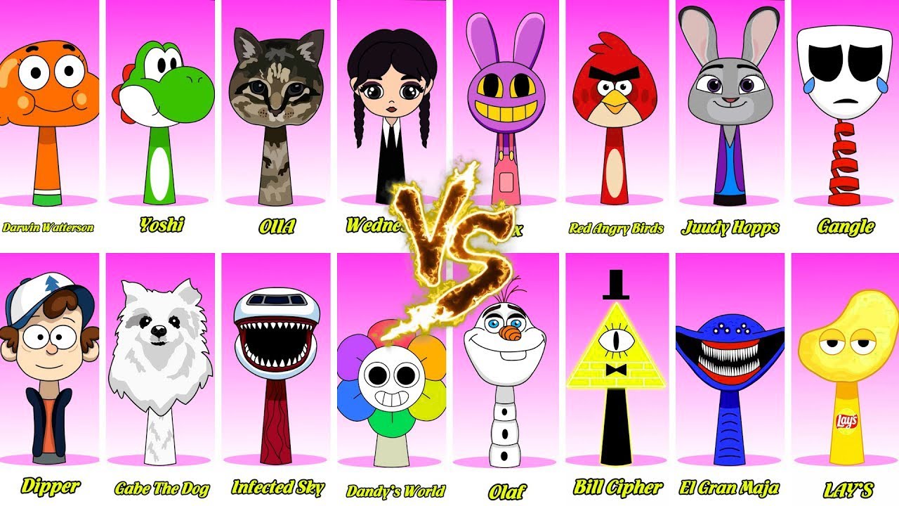Incredibox Sprunki OC Phase 1 to Phase 4 Android, Sad Hamster, Sandy Cheeks , Kinger, Dancing ...