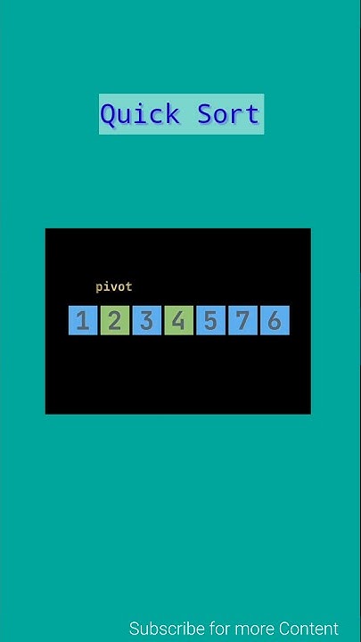 QuickSort Algorithm Animation Video 🚀 #algorithm #dsa #quicksort #sorting #Way2Future - YouTube
