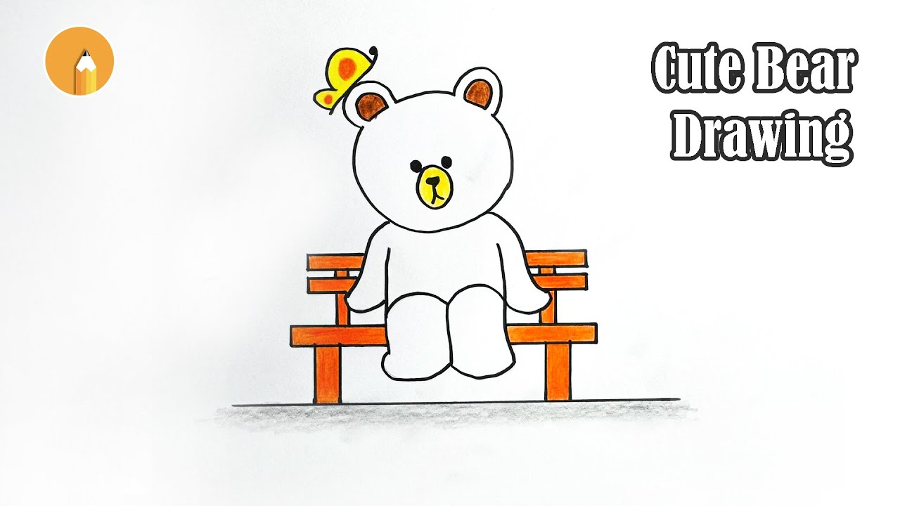 How to draw cute bear with Butterfly| Easy Draw step by step - YouTube