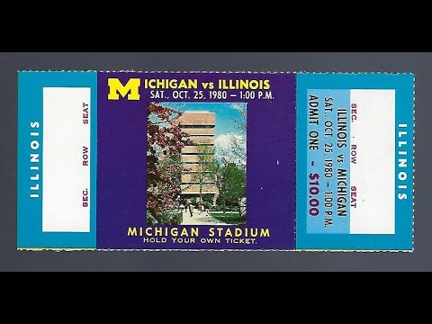 Illinois vs Michigan, Michigan Stadium October 25, 1980 - YouTube