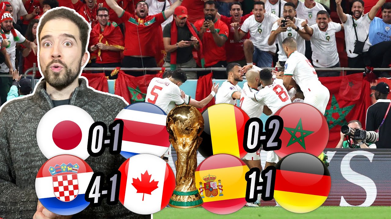 Morocco & Costa Rica SHOCK! | Spain 1-1 Germany, Belgium 0-2 Morocco ...