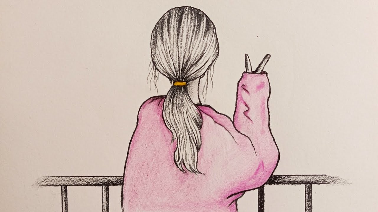 How to Draw a Girl with Peace Sign | Girl easy drawing | Easy Drawings ...