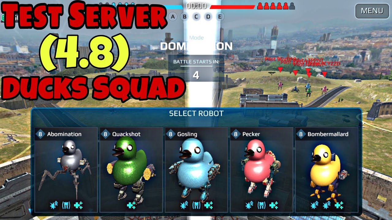 War Robots Test Server (4.8) Duck Squad - YouTube