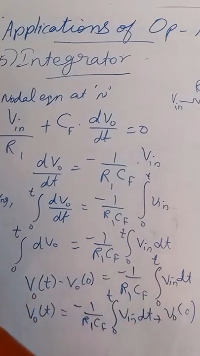output voltage of Integrator using Op-Amps - YouTube