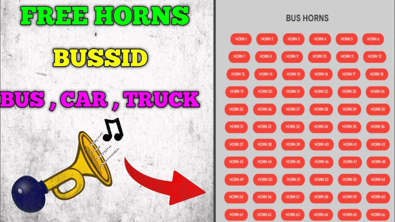 FREE BUS HORNS #bussid #bussimulatorindonesia #gnrnonstop - YouTube