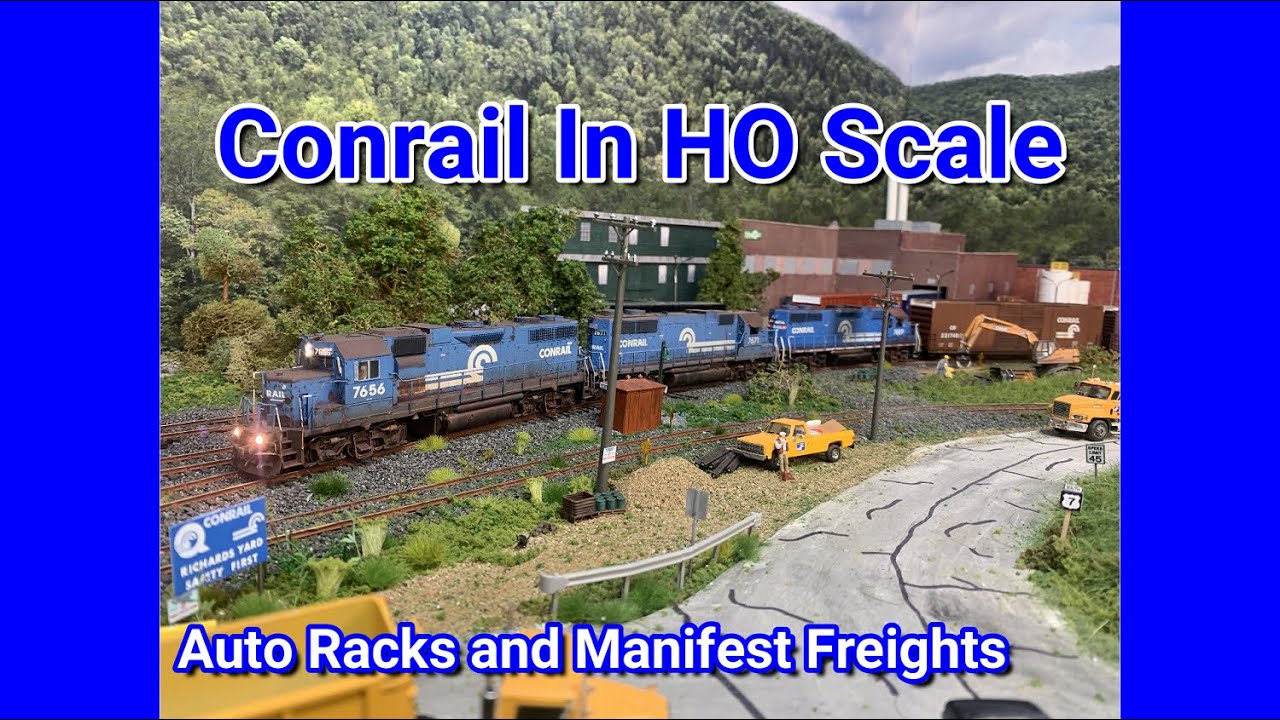 Conrail in HO Scale - Autoracks and Manifest Freights - YouTube