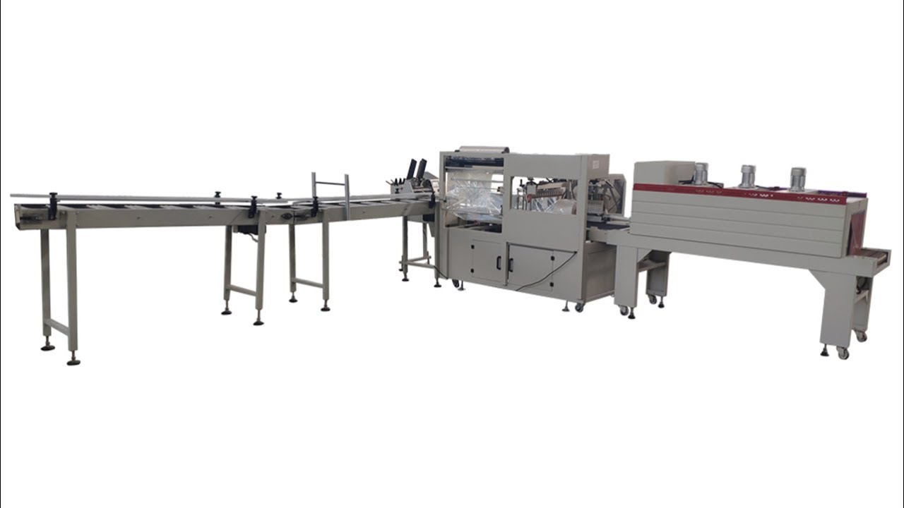 Automatic 2 rolls labeling maxi roll paper shrink packing machine for ...