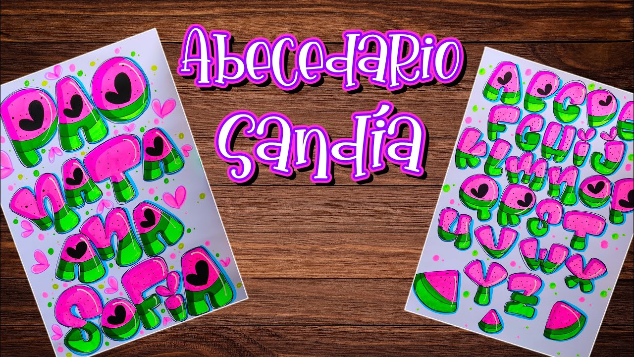 🍉APRENDE LETRAS BONITAS💕- Abecedario estilo Sandía 🍉Personaliza tus ...