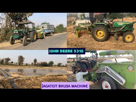 John Deere 5310 | Bhusa Machine | trolley | Bhusa banane ki machine ...