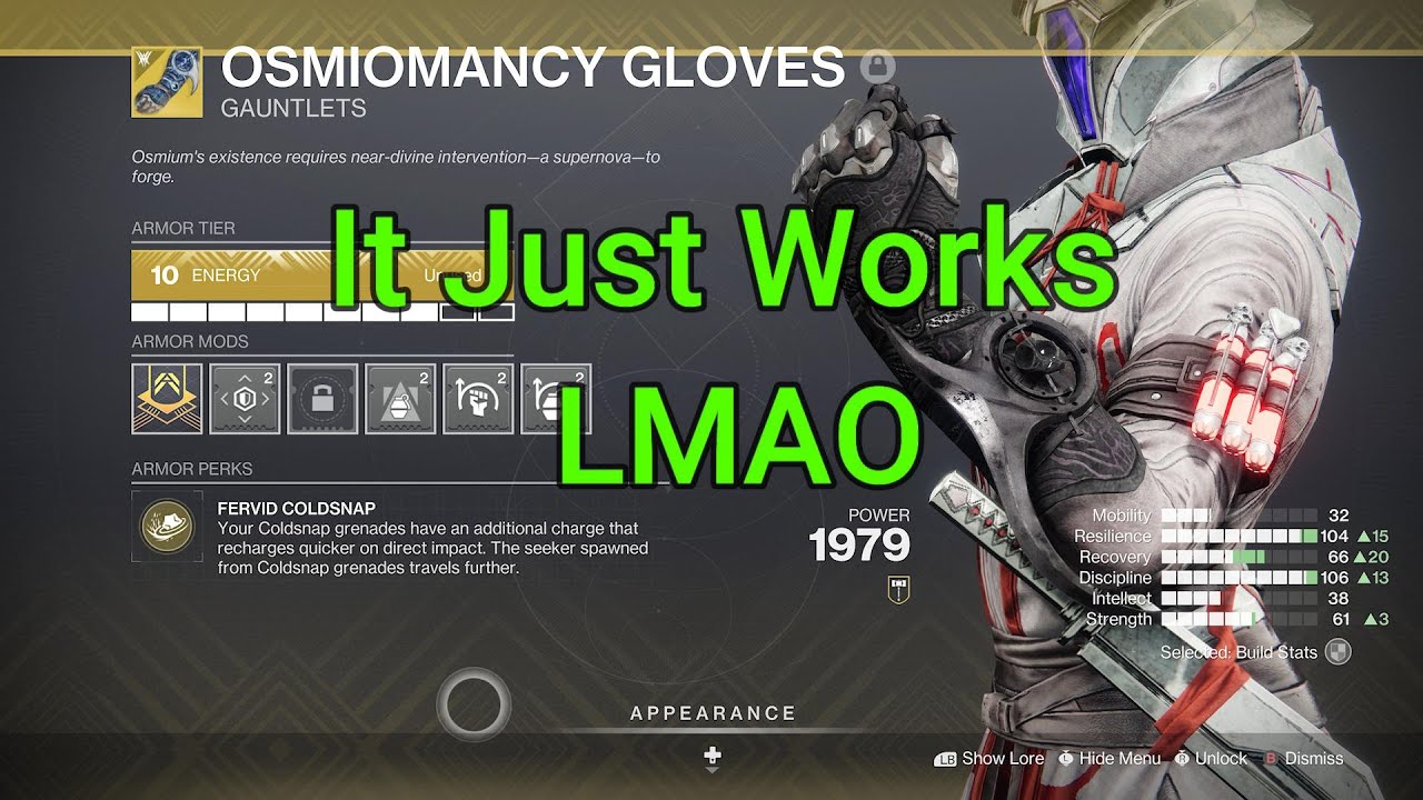 Unlimited Vortex Grenades With Osmiomancy Gloves - Destiny 2 - YouTube