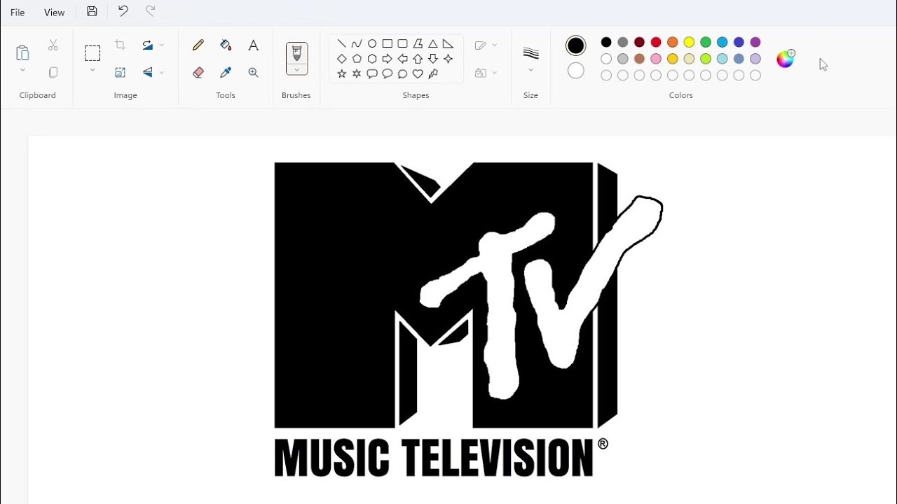 How to draw the MTV logo using MS paint | How to draw on your computer ...