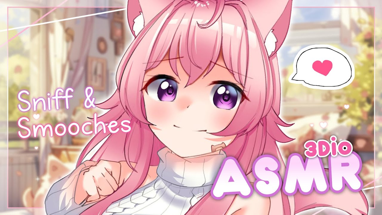 【3DIO ASMR】Catgirl Give You Sniffa and Smooches!🐱🩷With Fluffy Ear Picks and Blowing! [Vtuber ...
