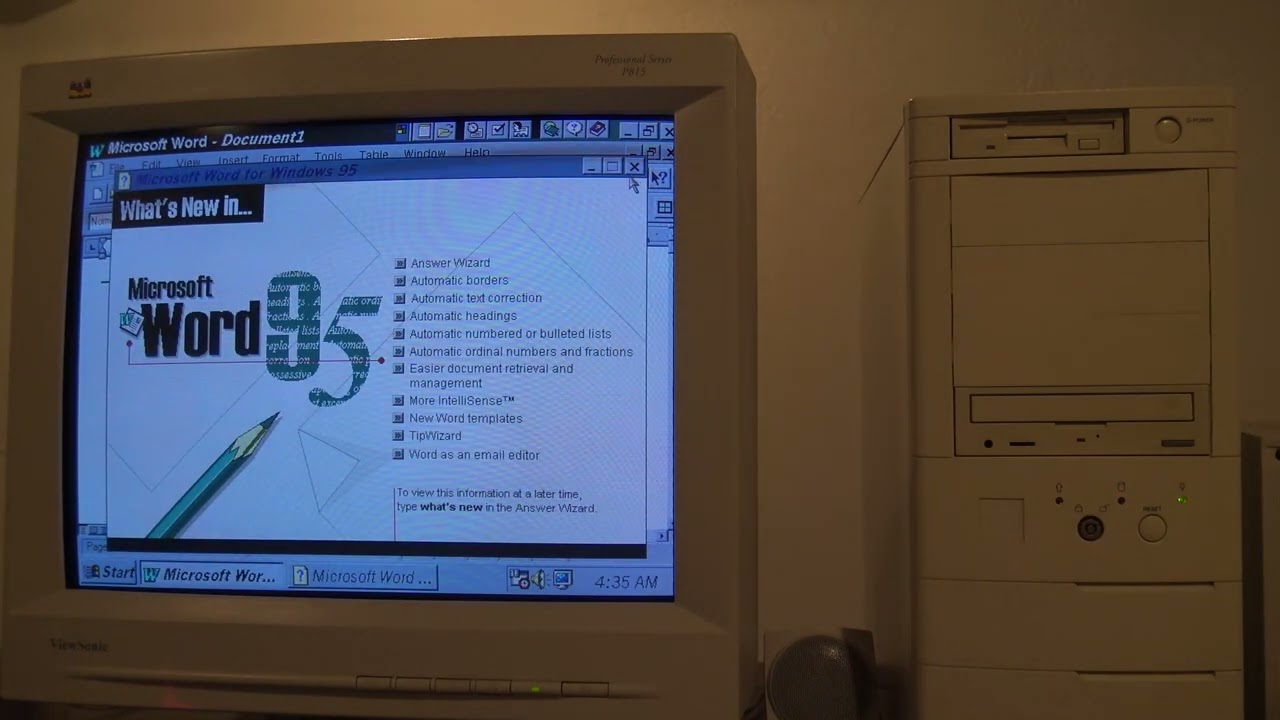 MICROSOFT WORD 95 For WINDOWS 95 Retro 90s Word Processor In The MICROSOFT WORD 95 For WINDOWS 95 Retro 90s Word Processor In The