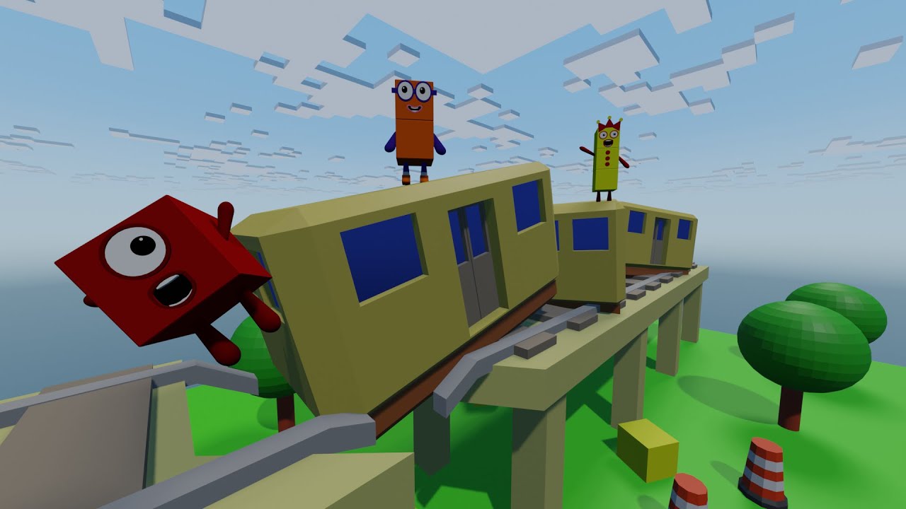 OMG Train wreck Numberblocks l Numberblocks coloring story to 3D - YouTube