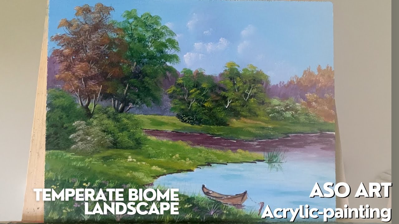 Acrylic Painting Tutorial: Temperate Biome Landscape | ASO ART - YouTube